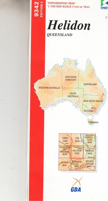 HELIDON (qld) 9342 1 100 000 NATMAP Topographic Map for sale online | eBay