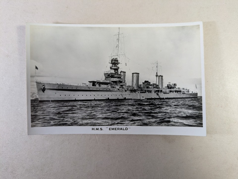 Valentines Real Photograph Postcard Of The Royal Navy Ship HMS Emerald ...