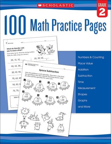 100 Math Practice Pages, Grade 2, Paperback by Scholastic Teaching ...