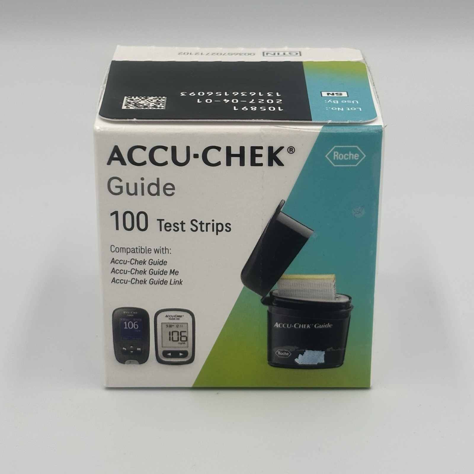Accu Chek Guide Box of 100 Glucose Diabetic Test Strips EXP. 04-01-2027 ...
