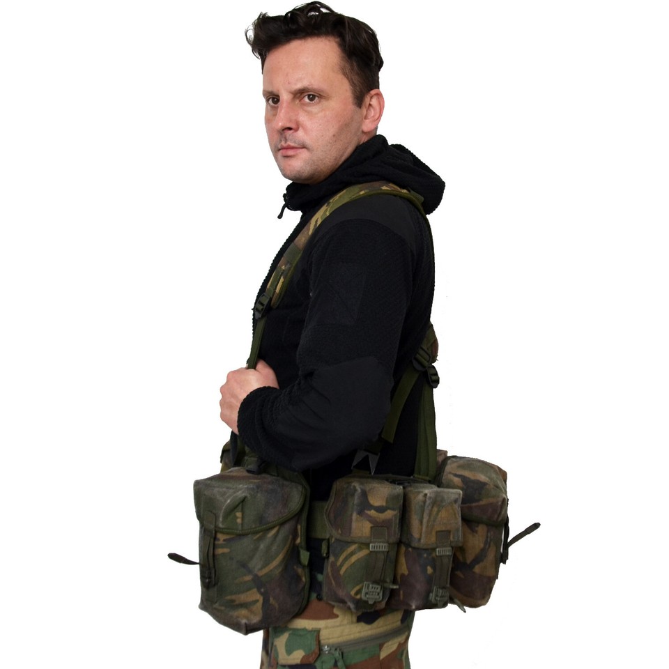 British Army CHEST RIG DPM Tactical Airborne Webbing Set Woodland PLCE ...