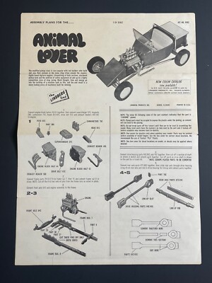 Lindberg Line - Animal Lover Car - Original Model Kit Instruction Sheet ...