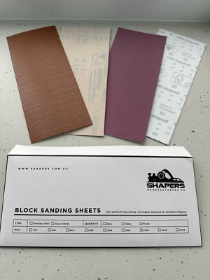 Shapers Block Sanding Sheets 2x A150; 2x 80 Grit, Surfboard Shaping ...