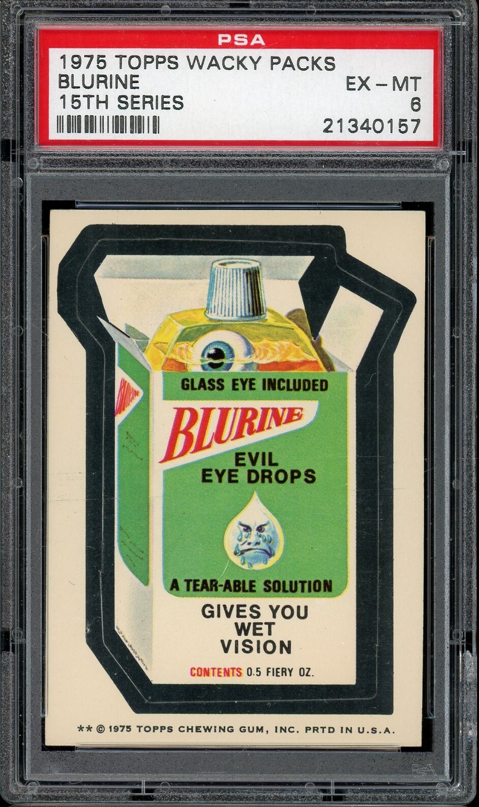 1975 Topps Wacky Packs 15th Series Blurine PSA 6 | eBay