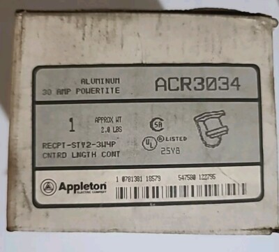 Appleton ACR3034 Powertite 30 Amp Pin & Sleeve Recpt-STY2-3W4P | eBay