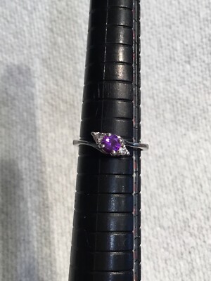 Sterling Silver Lavender CZ Ring Signed RSC 925 Size 5.75 D65 | eBay