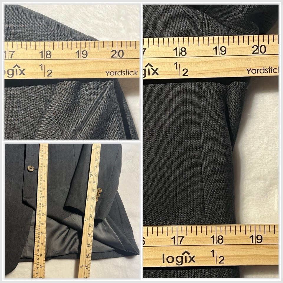 Ermenegildo Zegna Trofeo 38S 32x27 Charcoal Gray Plaid 3/2 Roll ...