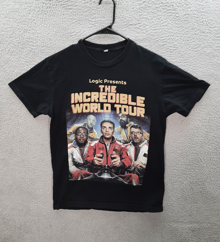 Logic Shirt Adult Small Black The Incredible World Tour Band Tee Rap ...
