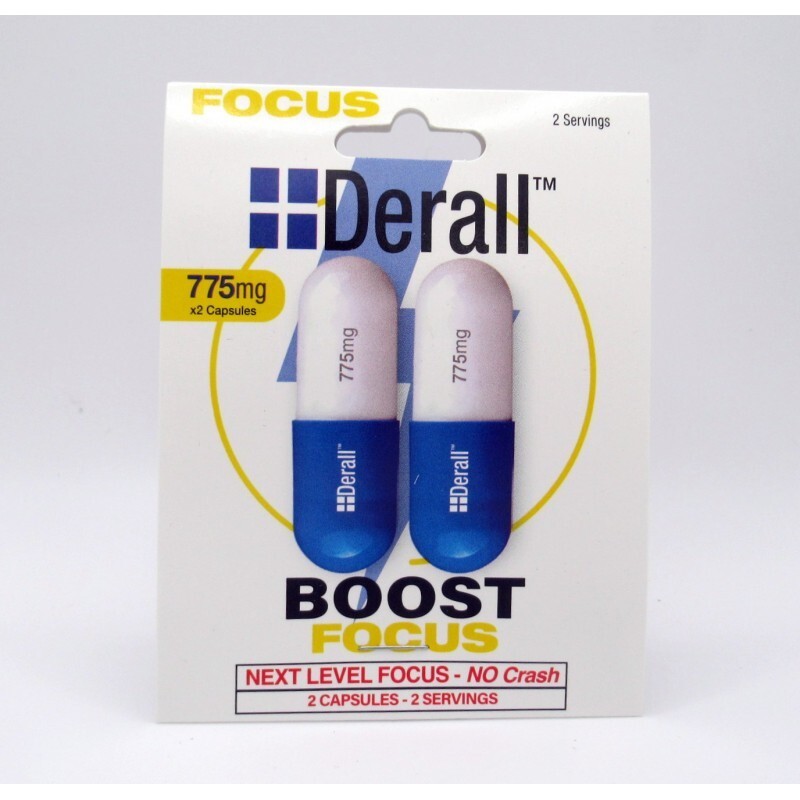 Derall Boost Energize Mental Focus Top Level 775mg 48 Caps - No Crash ...