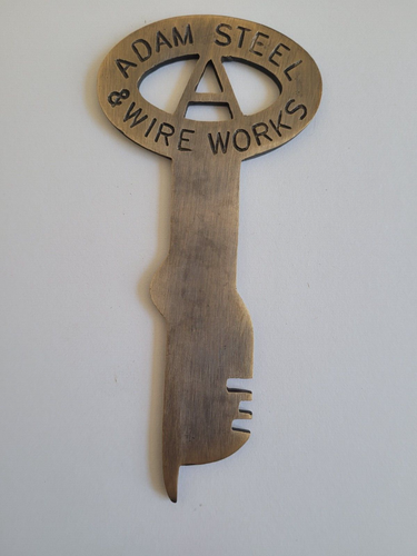 Solid Brass Folger Adam Key Steel & Wire Works Company Collector Key | eBay