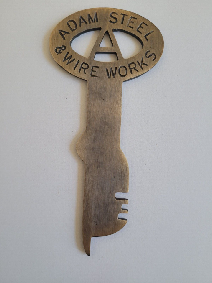 Solid Brass Folger Adam Key Steel & Wire Works Company Collector Key | eBay