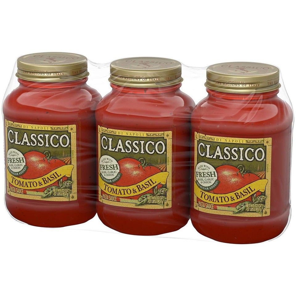 Classico Pasta Sauce, Tomato and Basil - 32 Ounce Glass Jar (Pack of 3 ...