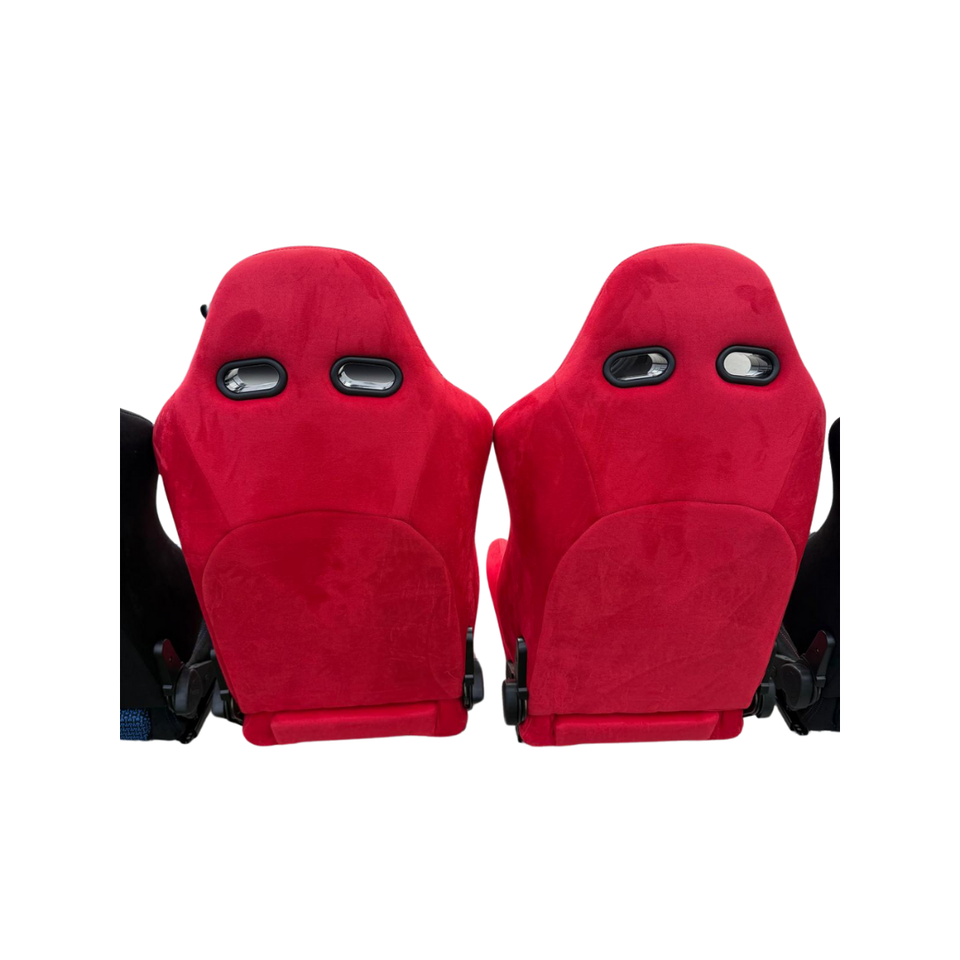 RECARO STYLE SR4 DC5 Edition RED BUCKET SPORT RACING SEATS (PAIR) | eBay