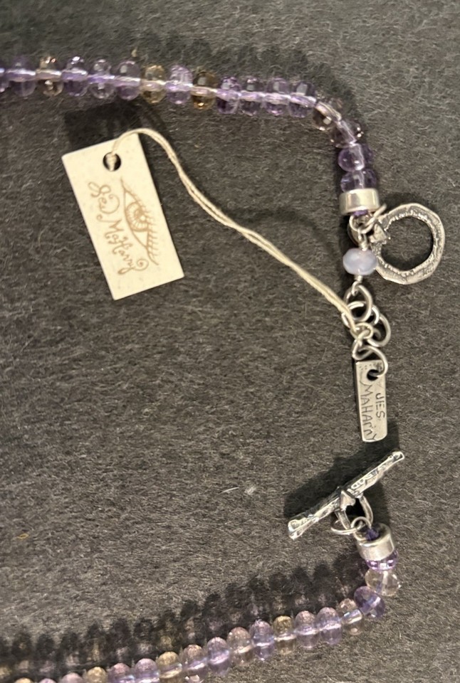 Jes Maharry Silver Necklace With Gemstones And Antique Beads, Large ...