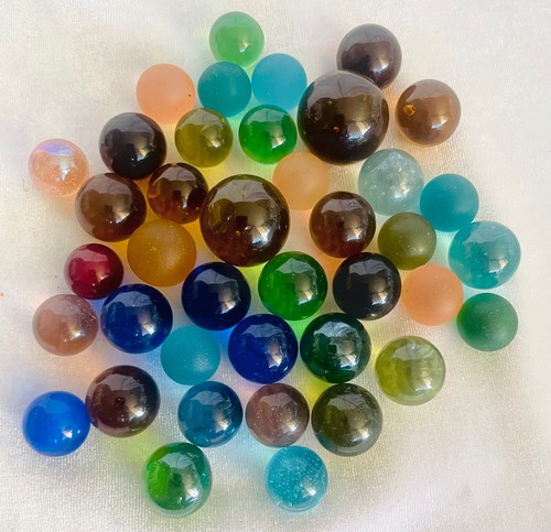 40 Toy Colour Glass Marbles translucent and transparent | eBay Australia