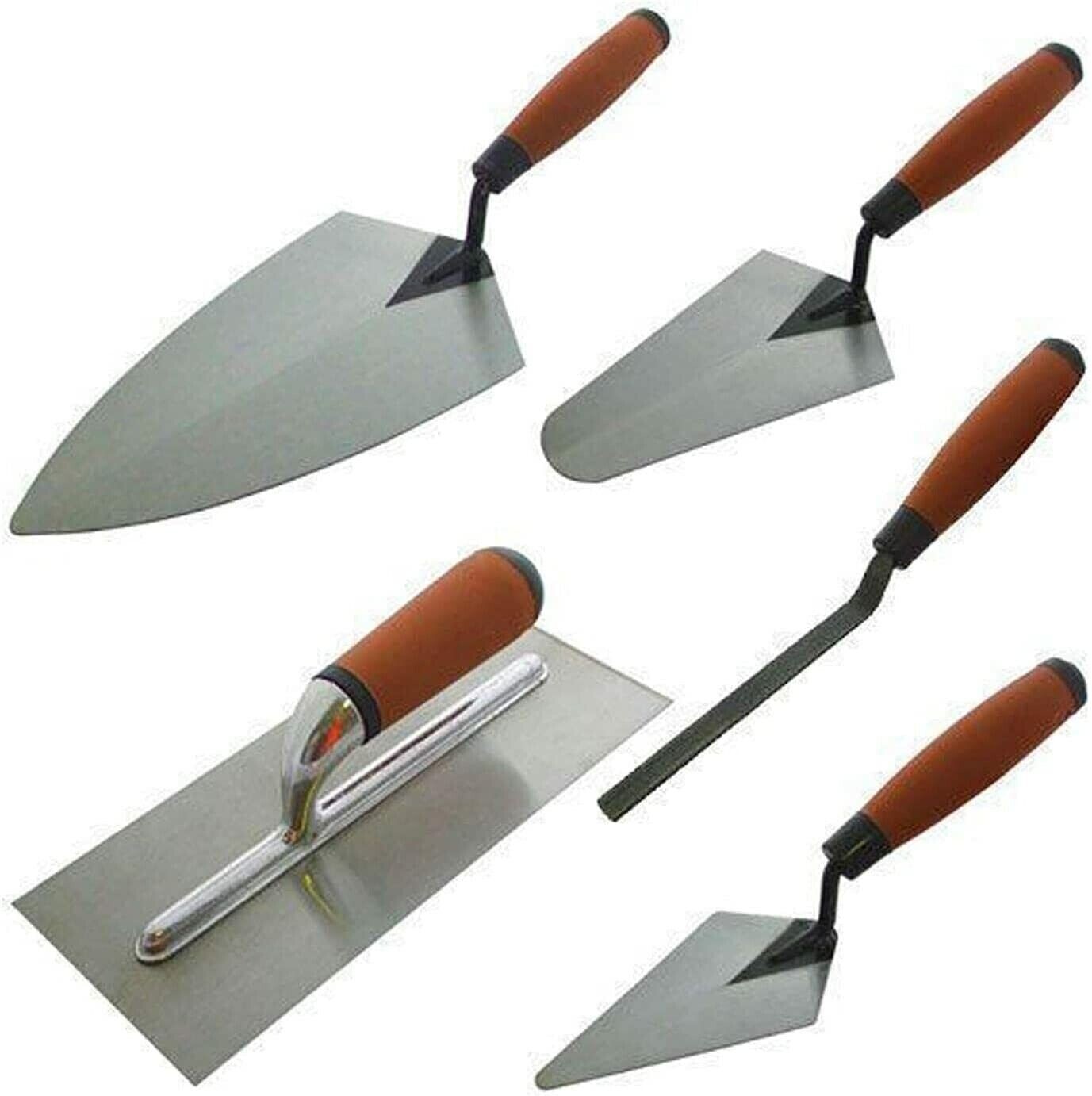 5pc Trowel Set Brick Jointer Plastering Pointing Bricklaying Builder's ...