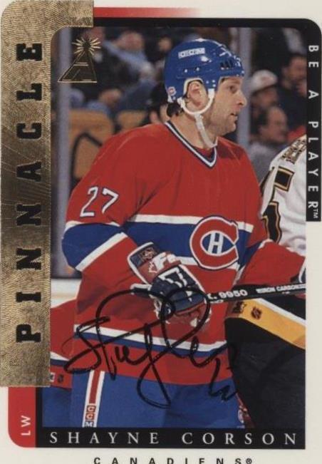1996-97 Pinnacle Be A Player - Shayne Corson #62 Autographs (AU) for ...