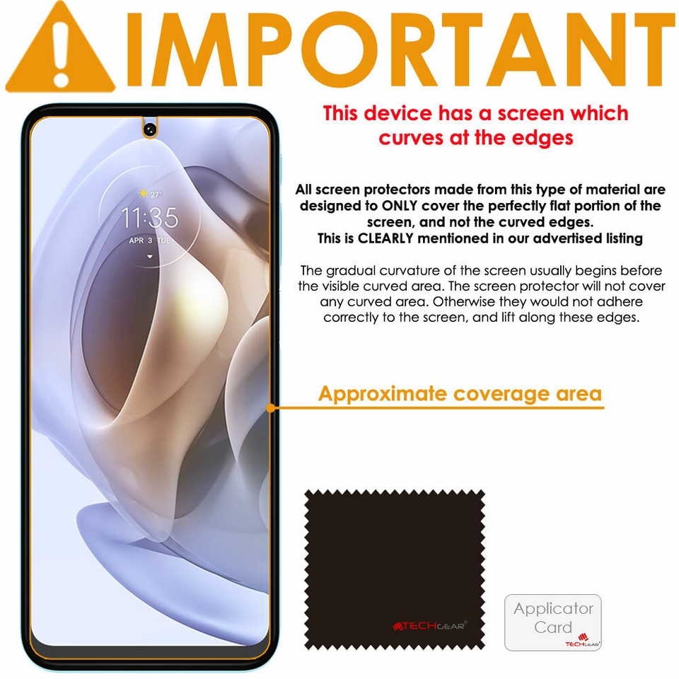 3 Pack TECHGEAR Screen Protector Guards For Motorola Moto G31 G32 G41 ...