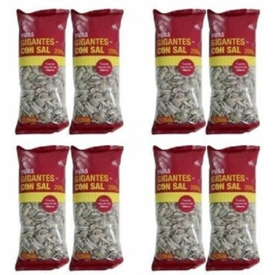 8 X 200 gr GIANT SPANISH PIPAS WITH SALT - 1,600 Kg - SUNFLOWER SEEDS ...