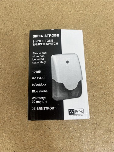 WBox Indoor/Outdoor Siren Blue Strobe Single Tone w Tamper Switch 6 ...