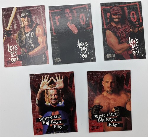 1998 Topps WCW NWO Pro Wrestling 5 Card Promo Set Hollywood Hogan Sting ...