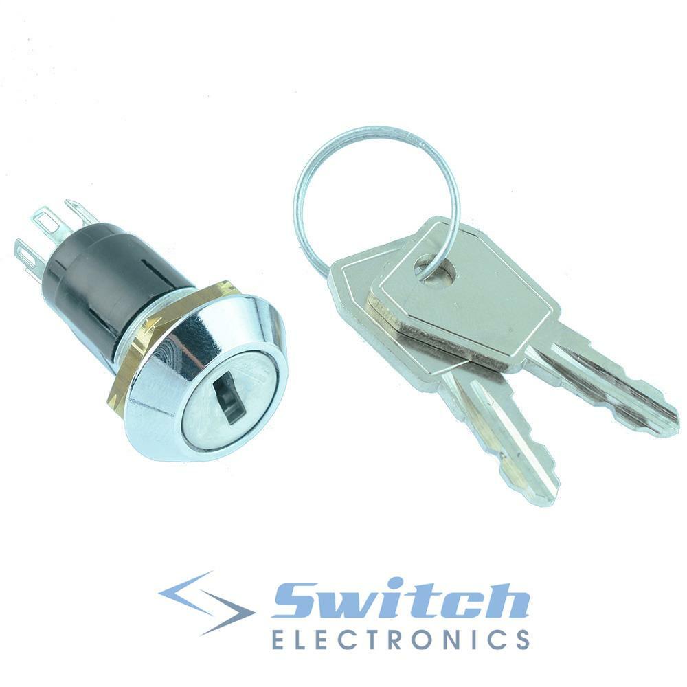 On-On Keylock Key Switch 16mm Panel Mount DPDT / SPDT 1A 125V Lorlin ...
