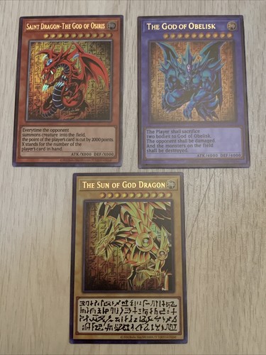 Egyptian God Cards Slifer Obelisk Ra Dragon ACG Waifu Card Holo Anime ...