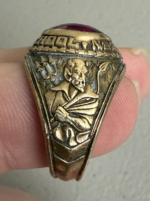 10k Gold Mens Class Ring Gold Lance Kathleen High School Red Devils 14. ...