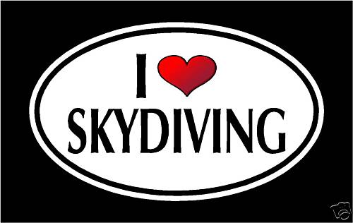 5.75" I LOVE SKYDIVING vinyl decal sticker.. SKY DIVING | eBay
