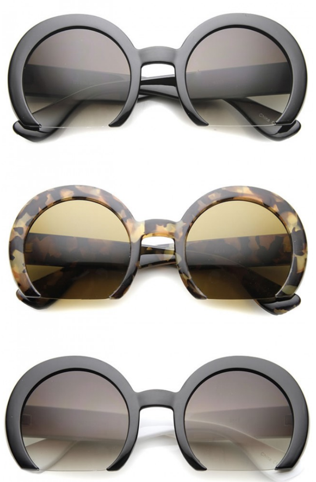 Large Round RAZOR Semi Half Cut Off Frame Sliced Lens Rasoir Sunglasses ...