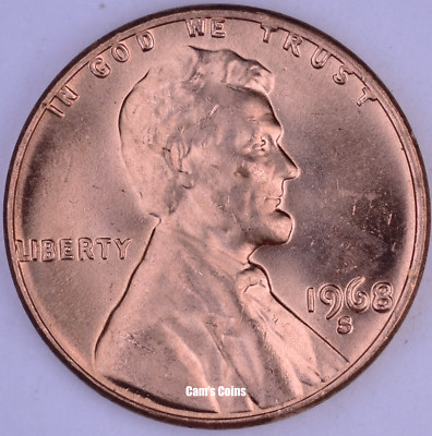 1968 S Lincoln Memorial Penny Brilliant Uncirculated (BU) Red Cent | eBay