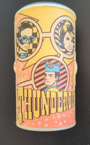 VINTAGE 1992 Thunderbirds Portable AM Radio Cylinder 5" tall x 3 ...