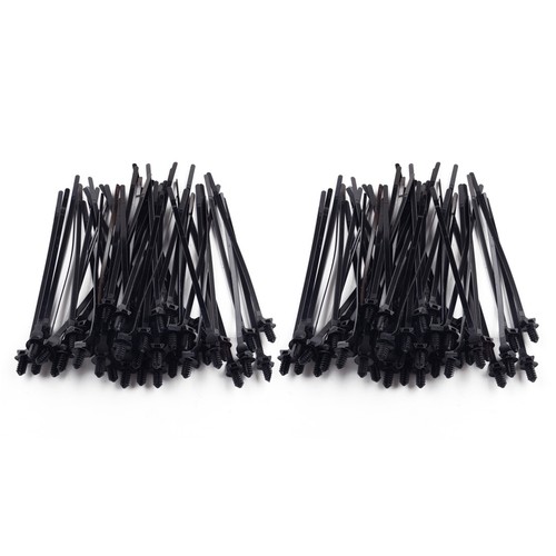 100x Nylon Push Clips Wire Tie Released Zip Straps Car Pipe Cable ...