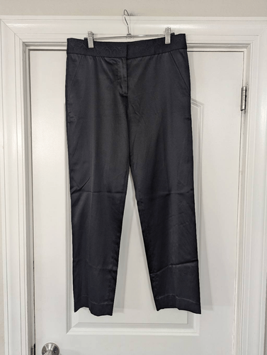 Tory Burch Geoff Silk Blend Satin Dress Pants In Black Lace Waistband ...