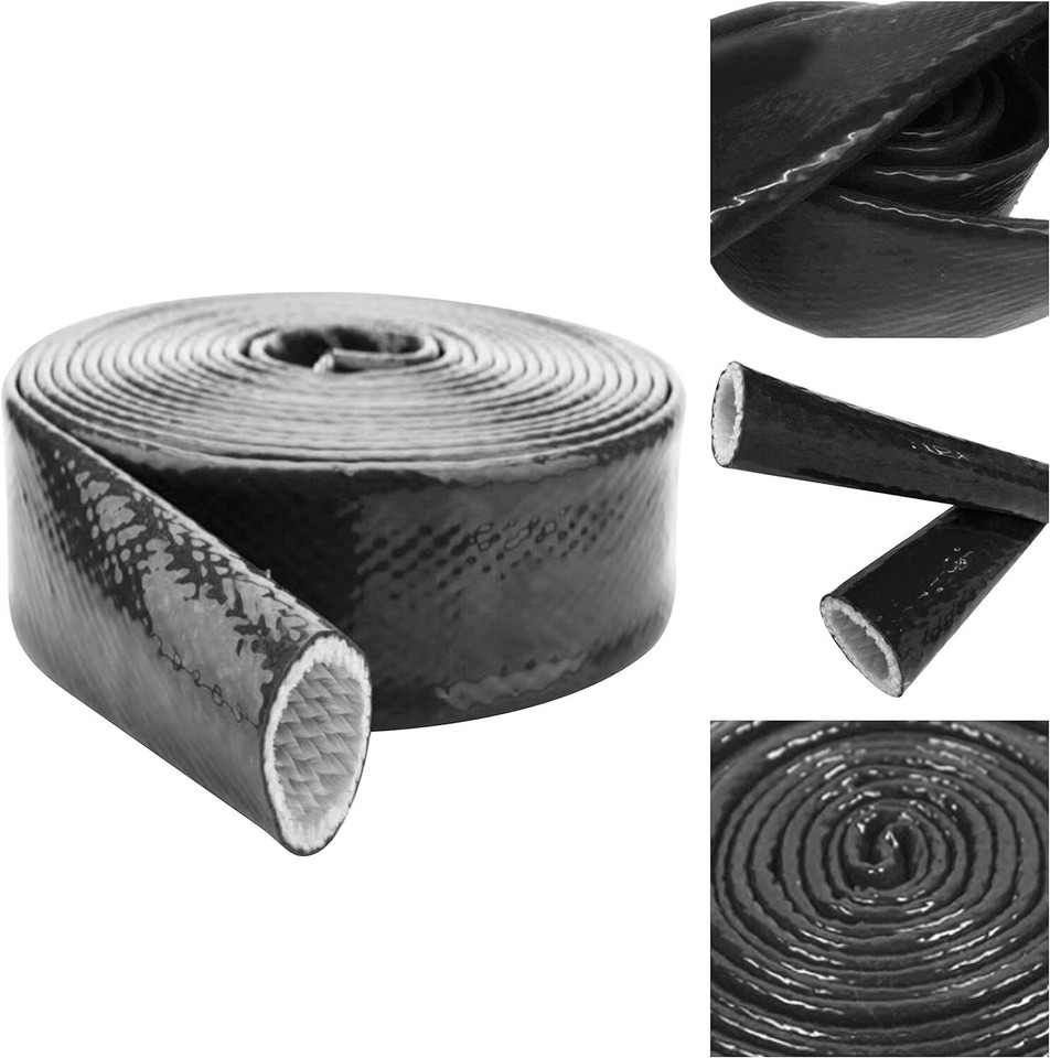 1/2"ID Black Silicone Insulation Heat Shield Sleeve 6.6Ft for 8AN Oil ...
