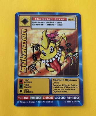 1999 Digimon Champion Lvl Sukamon #BO-59 Near Mint | eBay