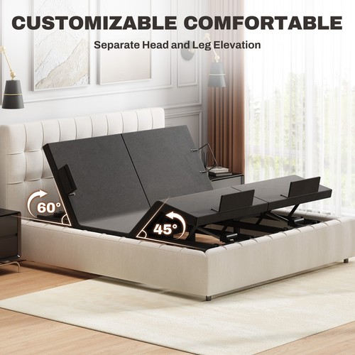 FLEXISPOT Massage Zero Clearance Adjustable Bed Frame Base with ...