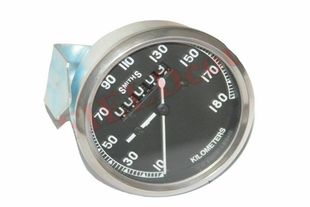 Replica Smiths Speedometer 180 Kph Black Faced Fits BSA Norton Triumph ...