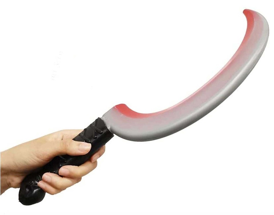 Costume Fake Weapon SKULL HOOKED HAND SICKLE Barbarian Zombie Pirate ...