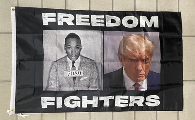 Donald Trump Freedom Fighters MLK JR Flag FREE USA SHIP Bullet MAGA ...