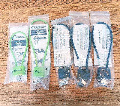 Lot of 5, Pistol Cable Locks, Lockdown Vault Accessories and Mascon ...