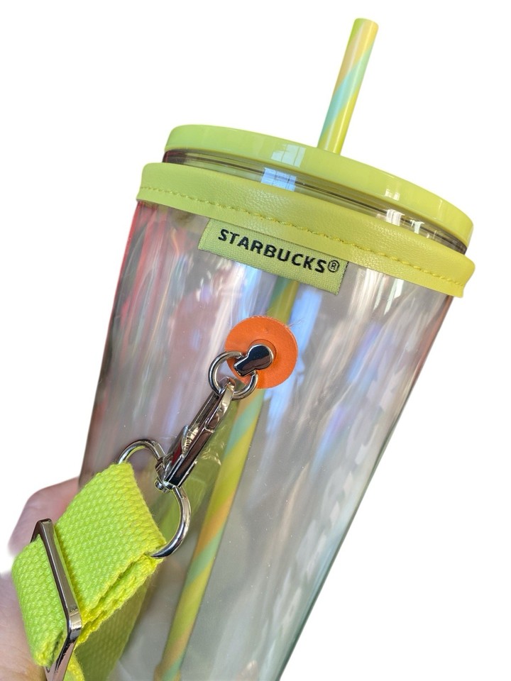 Starbucks 24 oz Vibrant Yellow Cold Cup & Carry Case Summer 2024 ...