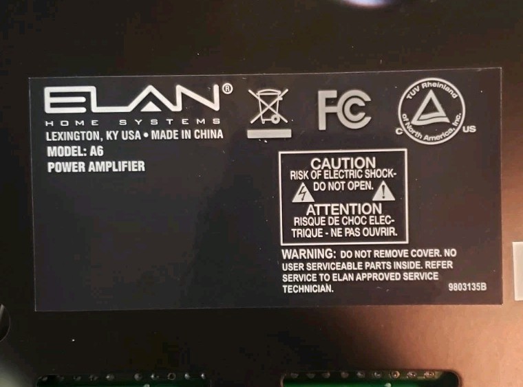 Elan A6 6 Channel Home Theater/ Zone Power Amplifier | eBay