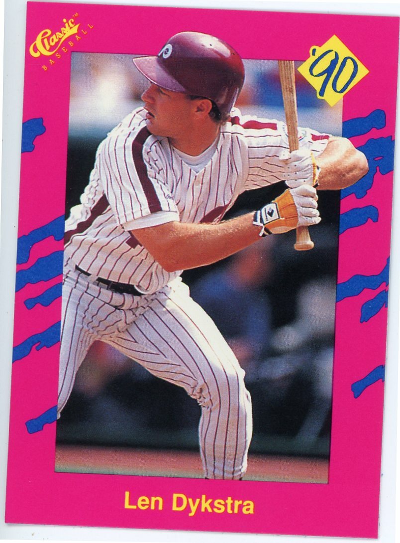 1990 CLASSIC PINK UPDATE #T18 - LEN DYKSTRA - PHILADELPHIA PHILLIES | eBay