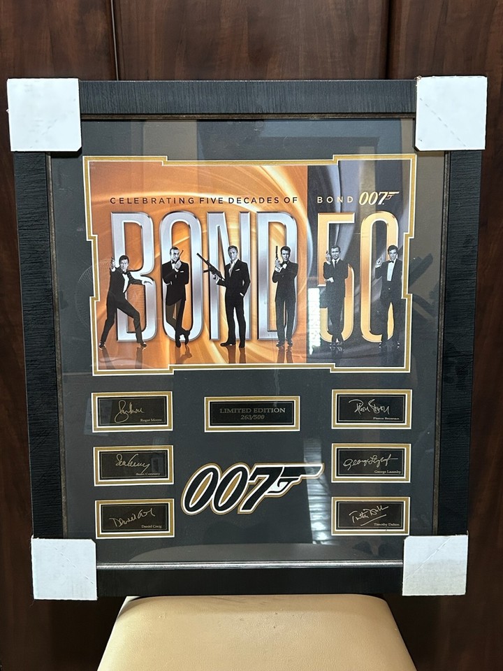 James Bond 50th Anniversary Logo and Replica Signatures With Frame | eBay