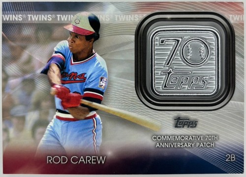 2021 Topps #170P-RCA Rod Carew 70th Anniversary Logo Patch Minnesota ...