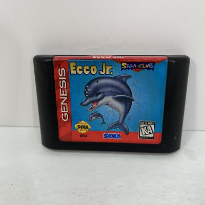 Ecco Jr. (Sega Genesis, 1995) Junior Authentic Game Cart Cleaned Tested ...