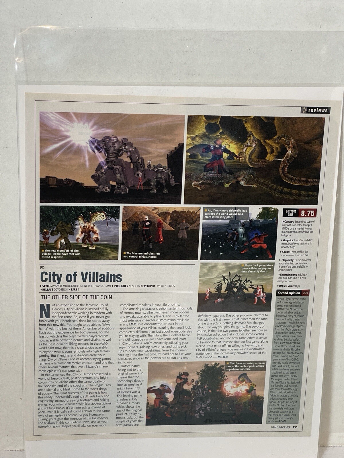 City of villains video game review magazine article print ad wall art ...