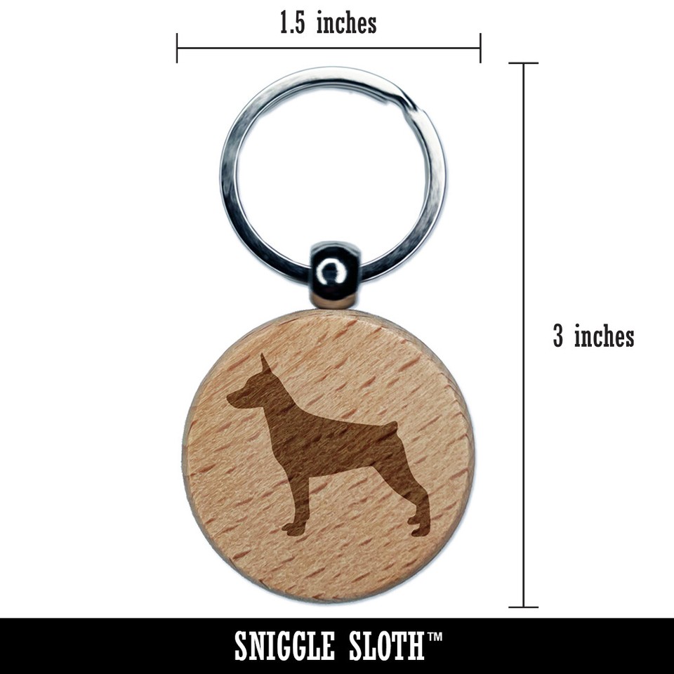 Miniature Pinscher Min Pin Dog Solid Engraved Wood Round Keychain Tag ...