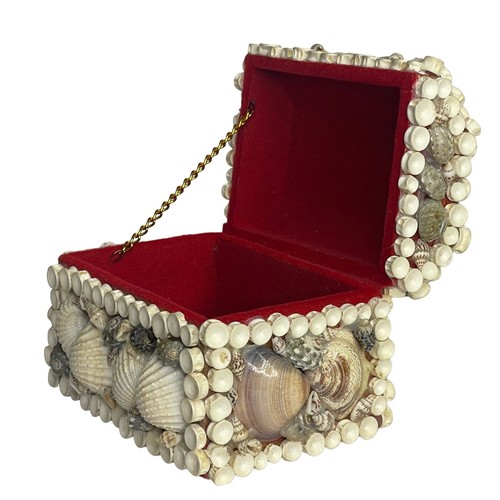 Vintage Seashell Shell Trinket Jewelry Box Treasure Chest Sailors Boho ...